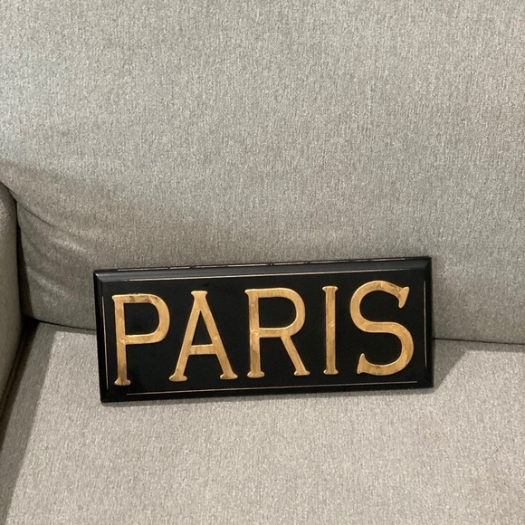 Accents | Large Black With Gold Tone Letters Paris Wall Plaque | Poshmark